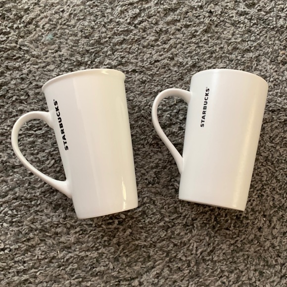 Starbucks | Kitchen | Starbucks White Ceramic Mugs With Handle | Poshmark